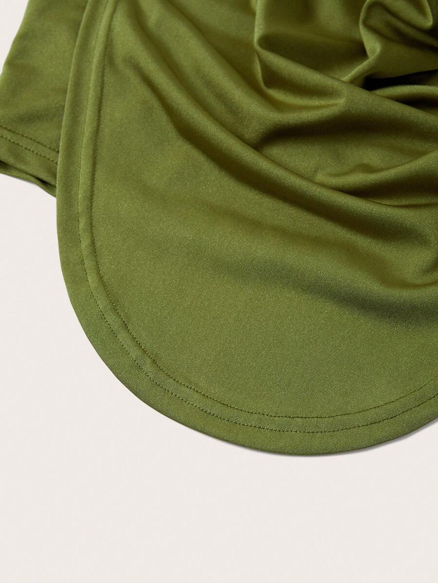 Firerie Solid Concert Draped Front Backless Party Halter Top | SHEIN USA