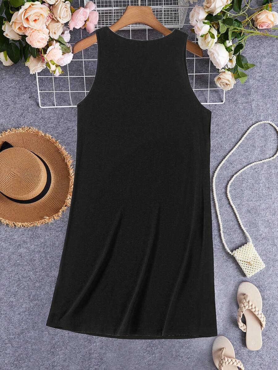 SHEIN VCAY Women's Sleeveless Casual Sunset Palm Tree Beach Print ...