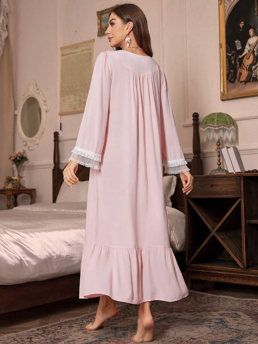 PalaceNights Robe de nuit pour femmes, robe de pyjama avec encolure ...