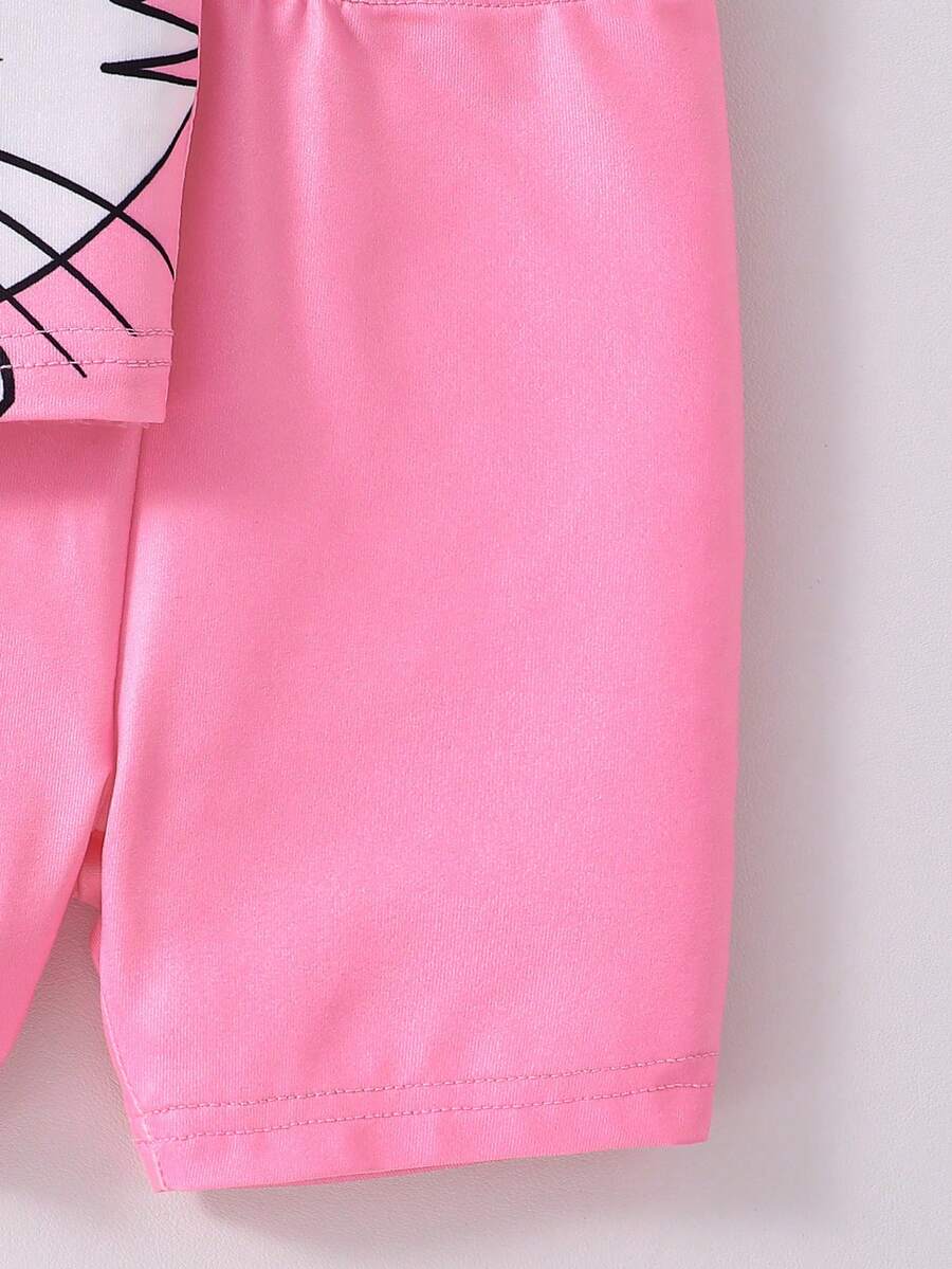 Baby Girl Simple Round Neck Short Sleeve Top And Shorts Tight-Fit 2 ...