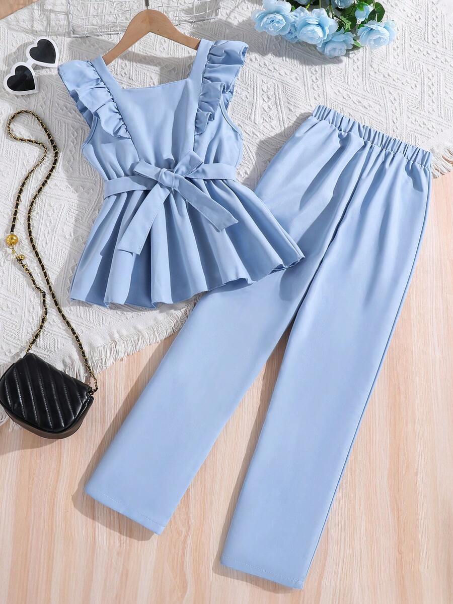 Ensemble de deux pièces pour fille élégante avec un top sans manches ...