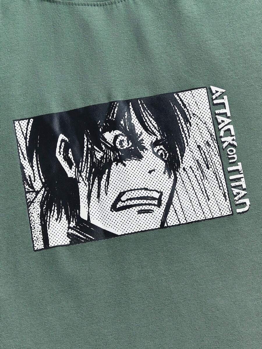 Attack on Titan | SHEIN 1pc Cartoon Character And Wings Badge Print ...