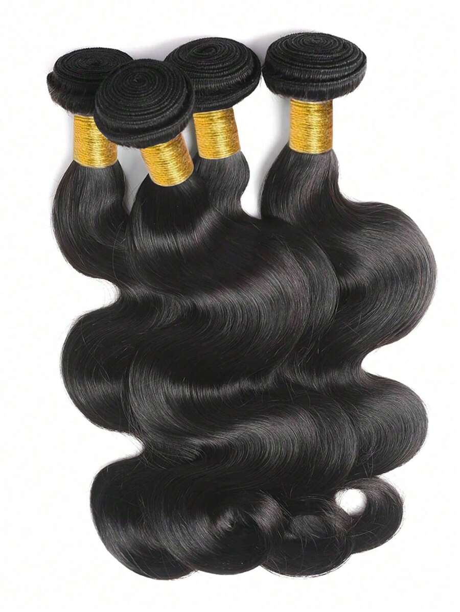 4pcs Body Wave Natural Black Virgin Human Hair Bundles Extension 8-30 ...