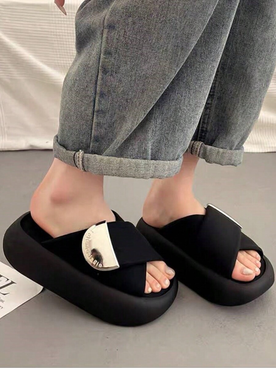 Women Graffiti Color Block Slippers, Offline Store Brand 2024 New ...