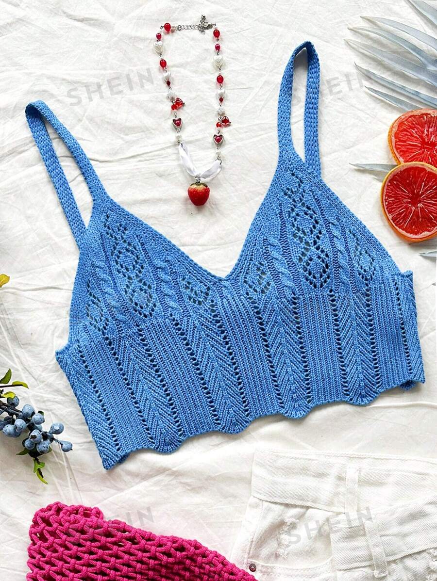 SHEIN WYWH Women Loose Fit Knit Tank Top With Special Weaving Pattern ...