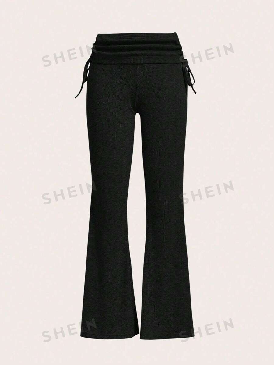 Shein Ezwear Damen Hose In Übergröße Mit Geradem Bein Und Plissiertem