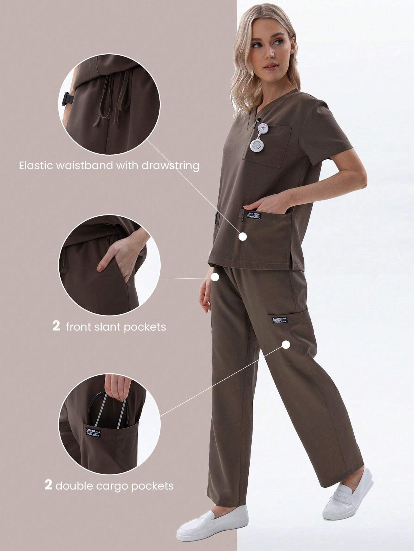 SHEIN TaskFit Women Scrubs Dagacci Scrub Set Women And Man Scrubs Set ...