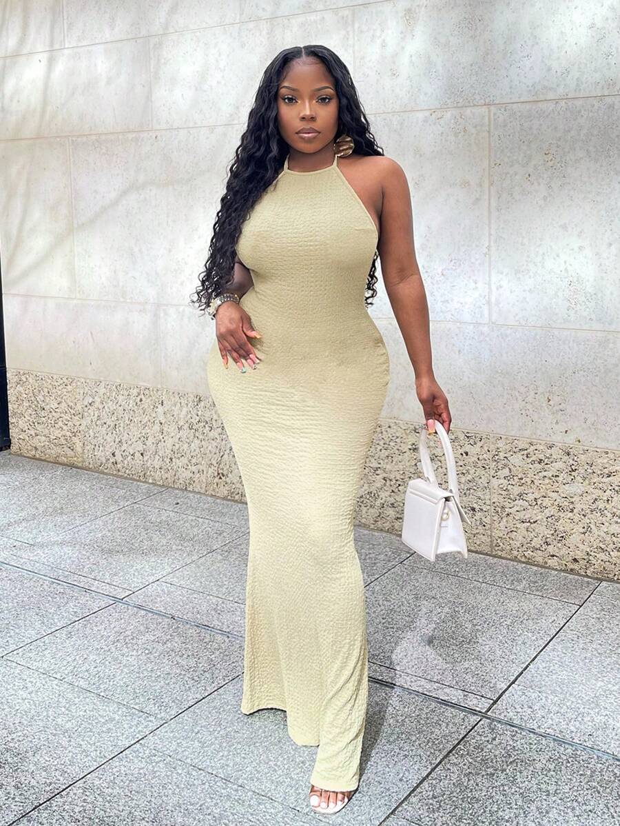 Slaydiva Sexy Backless Bodycon Dress For Women - F | SHEIN UK