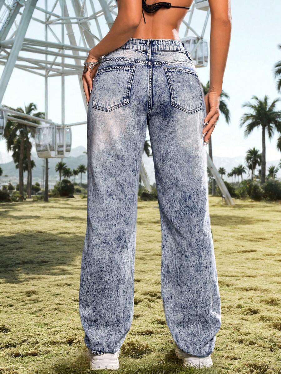 SHEIN ICON Women Sexy Low Waist Straight Leg Denim Jeans In Form ...