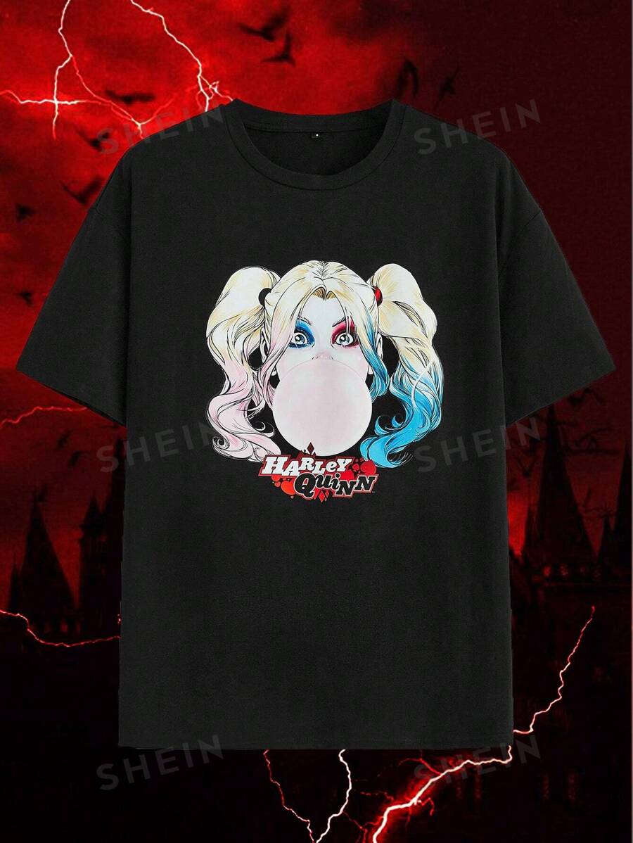 BATMAN X SHEIN Women Casual Cartoon Character And Letter Printed ...