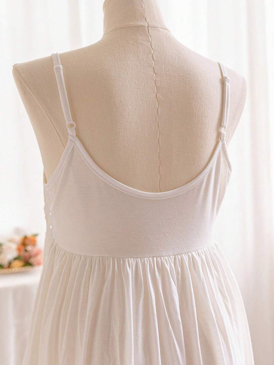 SHEIN WYWH Plus Size Solid Color Spaghetti Strap Dress With Tassel And ...