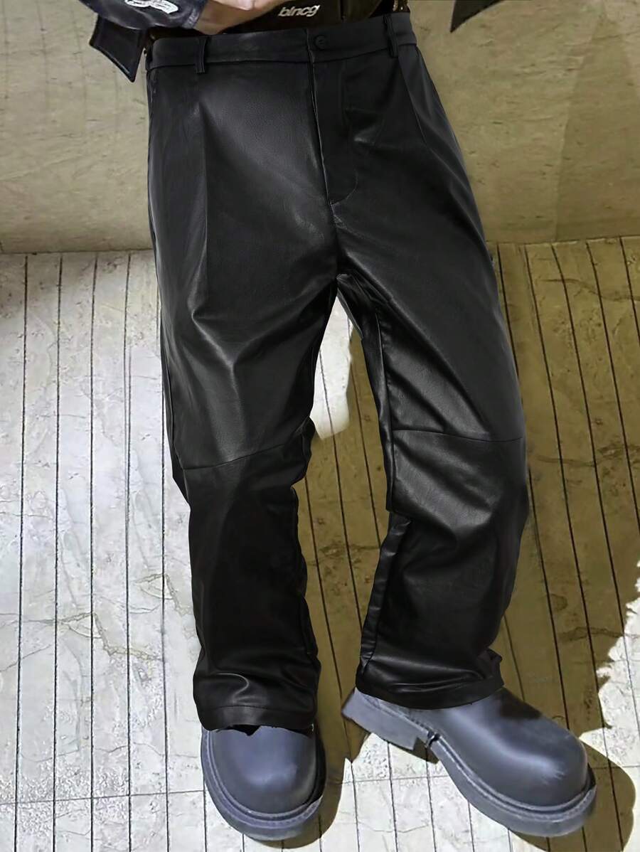 Manfinity EMRG Men's Casual Straight-Leg PU Leather Pants | SHEIN USA