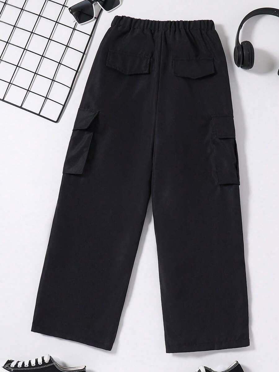 SHEIN Genkimix Kids Tween Boy Cargo Style Pants With Multiple Pockets ...