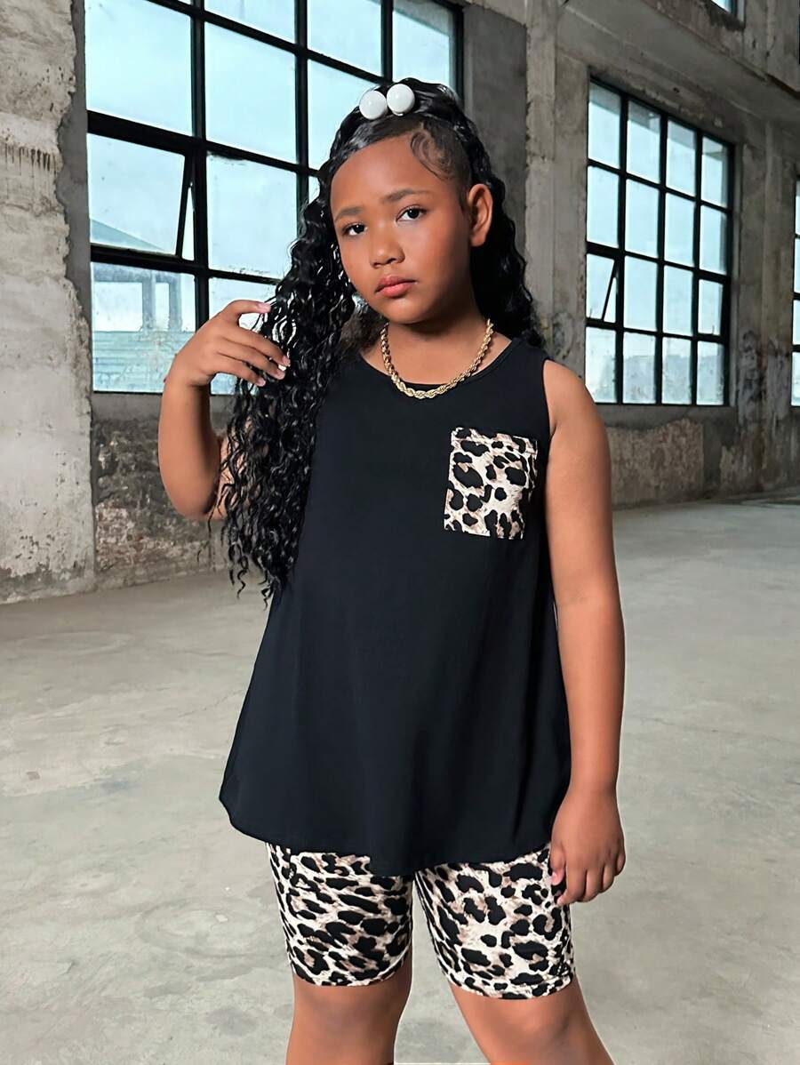 SHEIN Set di maglia girocollo senza maniche per ragazze Tween in taglie ...