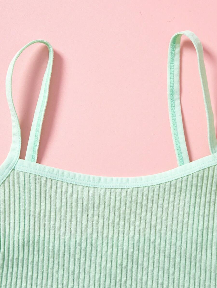 SHEIN 3 قطع مجموعة بنات العمر بين 8 و 14 سنة ، بلوزات تانك رياضية مريحة ومنسوجة من الأعلى بألوان ...