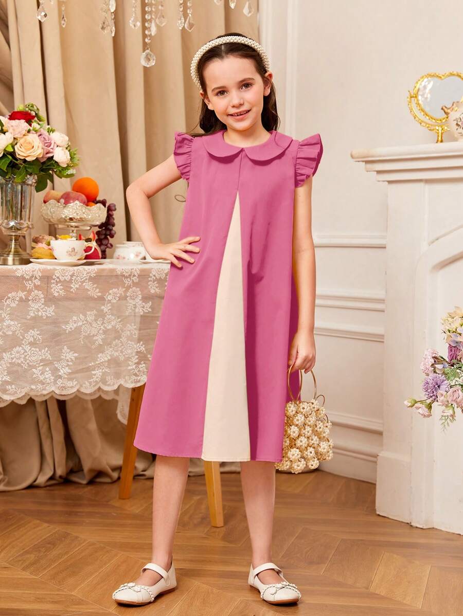 SHEIN Classic And Versatile Princess Seam Peter Pan Collar Ruffle Cap ...