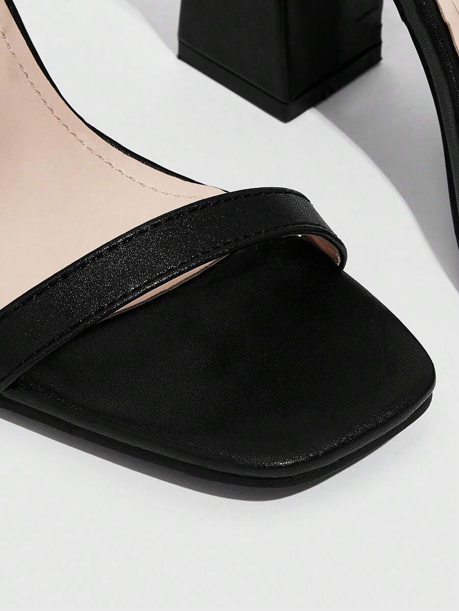 CUCCOO SZL Woman Shoes Square Toe Single Band Chunky Heeled Elegant ...