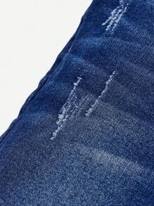 SHEIN Tween Boy Cat Whisker ontworpen casual denim shorts met rolzoom ...