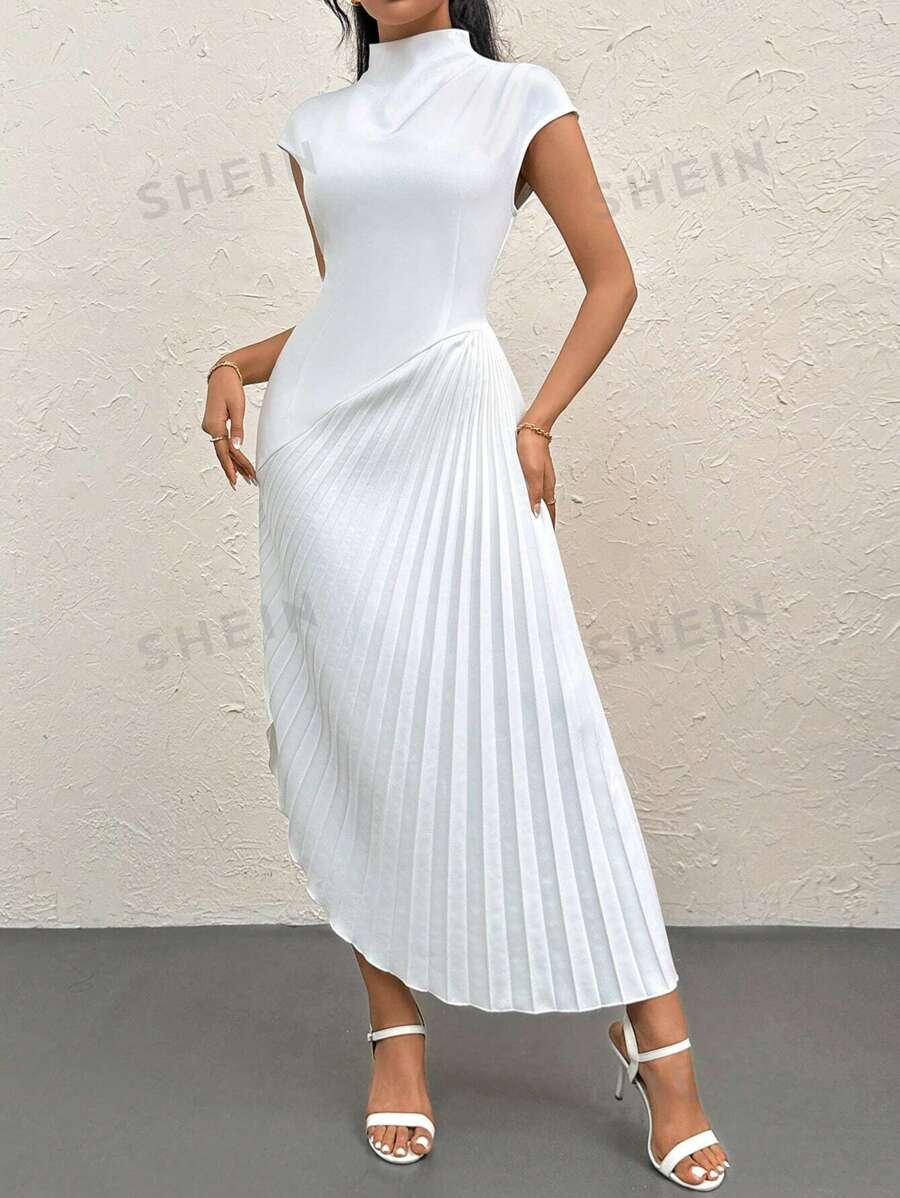 SHEIN Privé Vestido blanco elegante y sencillo para mujeres con diseño ...