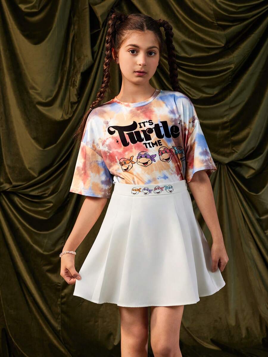 TEENAGE MUTANT NINJA TURTLES X SHEIN T-shirt surdimensionné à épaules ...