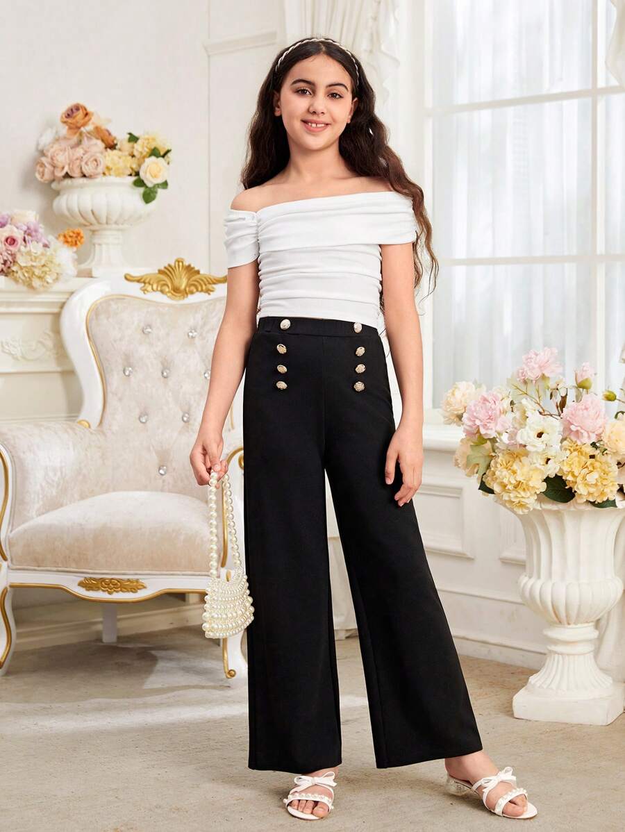 Camiseta básica linda de unicolor con cuello asimétrico de un solo ...