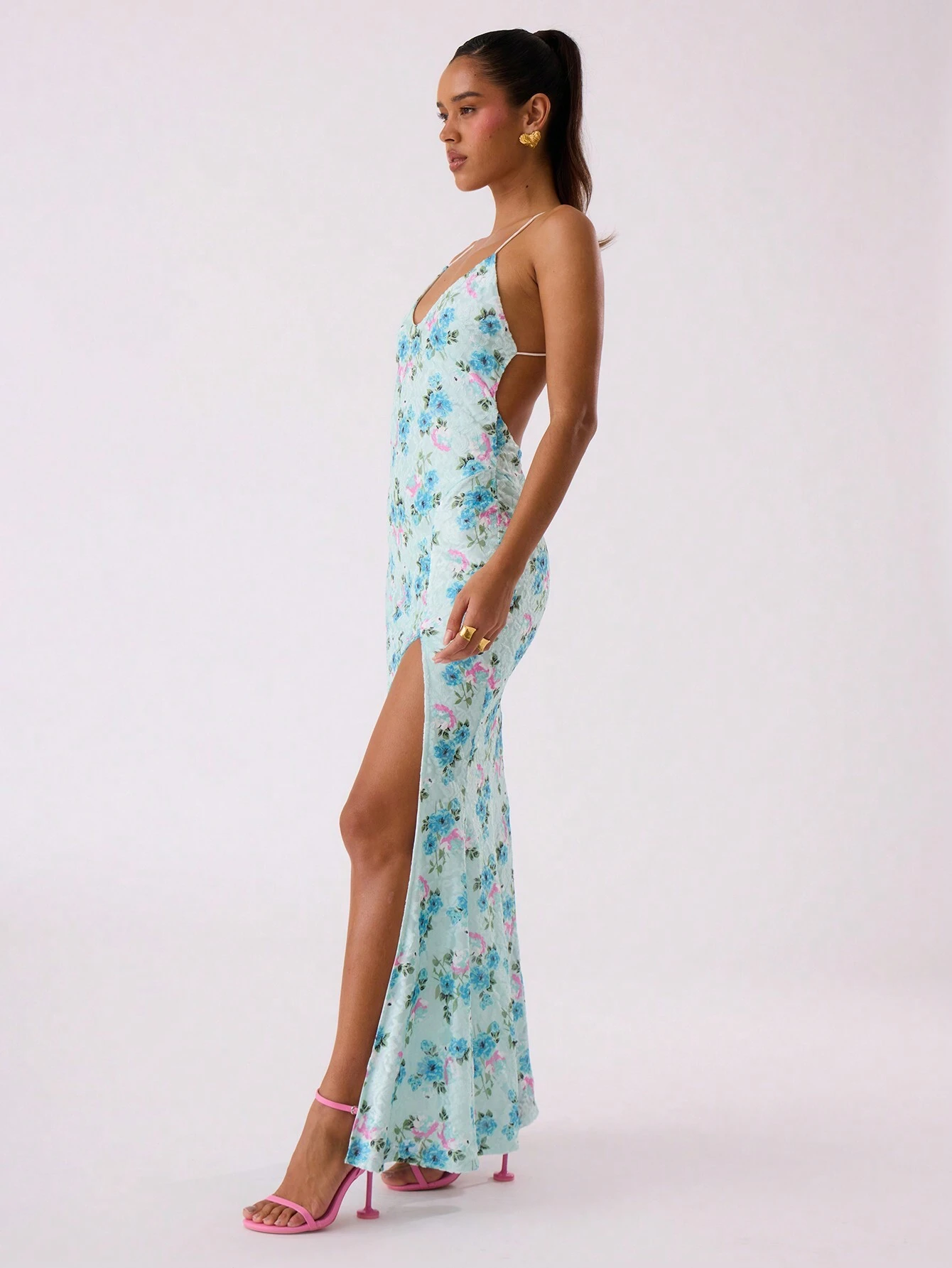 MUSERA Floral Lace Split Leg Dress | SHEIN USA