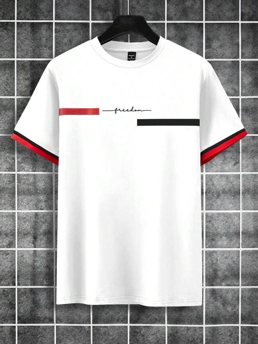 Manfinity Homme Men's Business Casual, INS-Style Pairing: A White Round ...