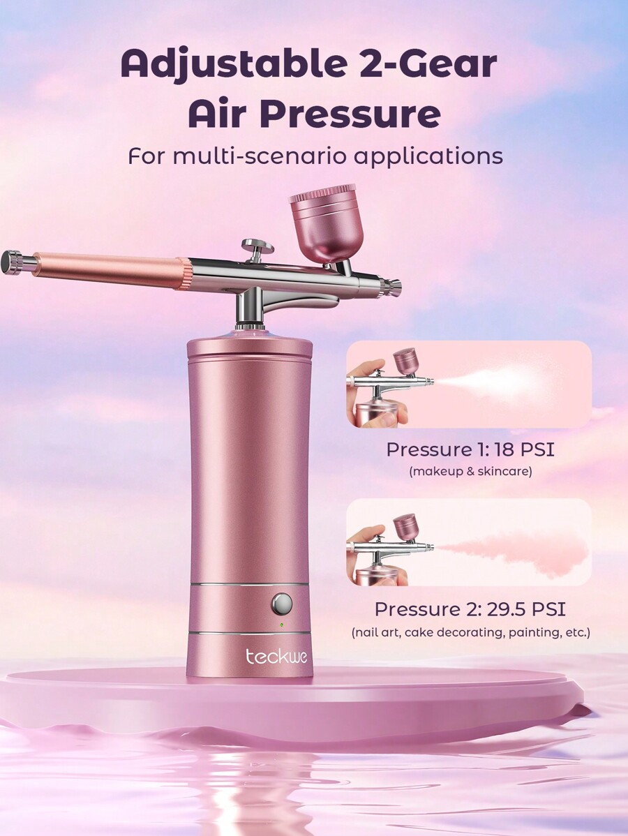 Teckwe Airbrush Kit With Compressor,Even Atomization Rechargeable ...