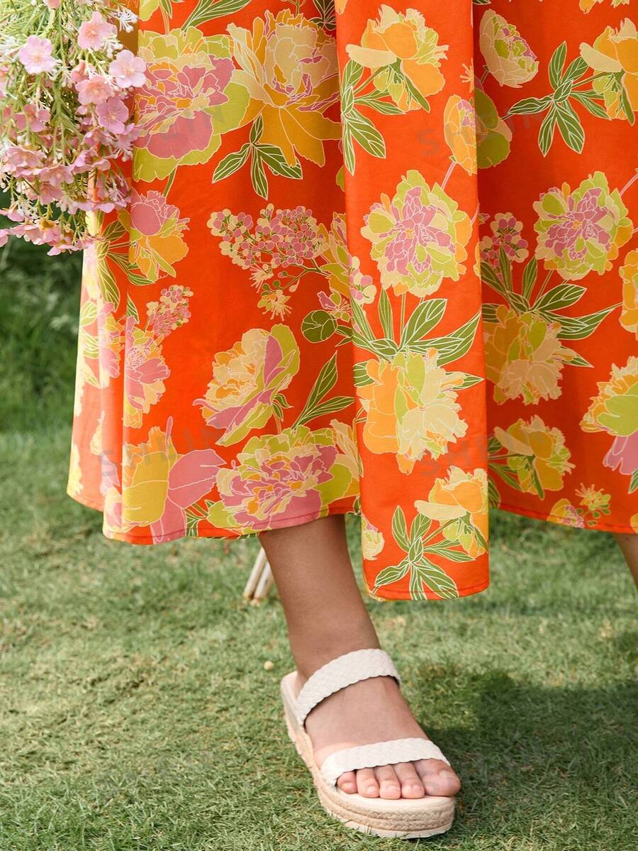 SHEIN WYWH Plus-Size Women's Deep Red Net Color Top Chest Upper Body ...