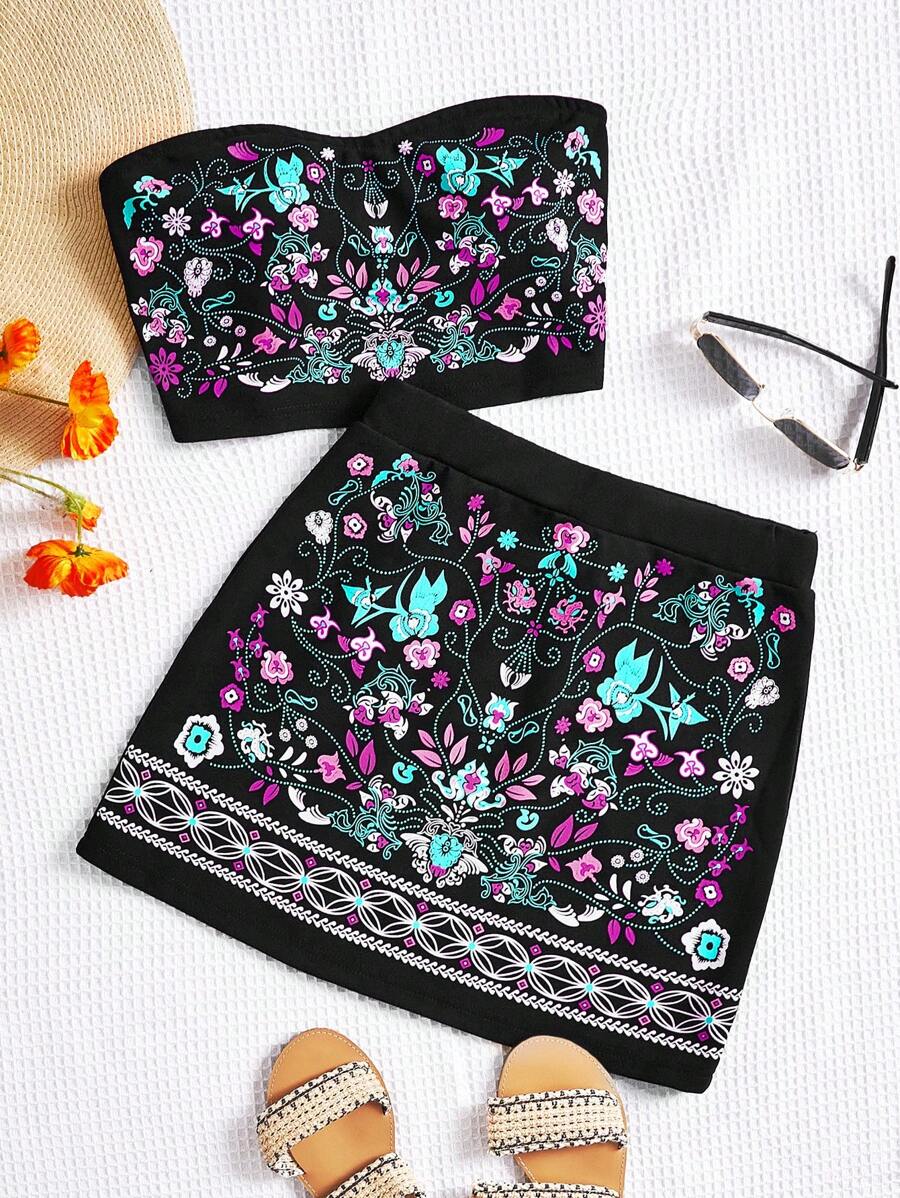 SHEIN VCAY Women's Vacation Style Zipper Back Floral Embroidered Boho ...