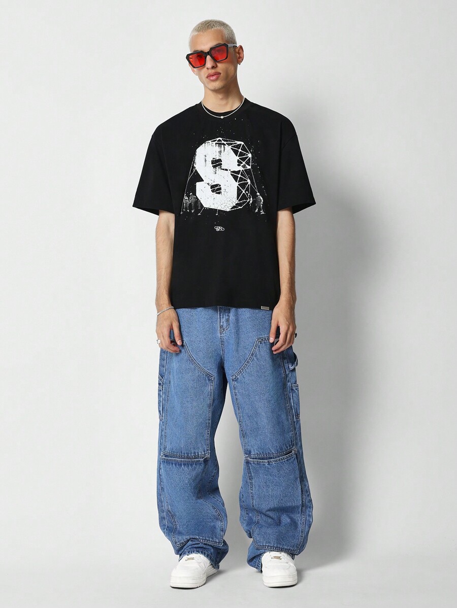 SUMWON Camiseta com Estampa Frontal e Traseira | SHEIN Brasil