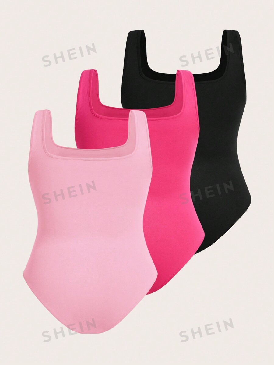 Shein Ezwear 3 Stücke Lässiges Und Einfaches Set Aus Slim Fit Bodysuit