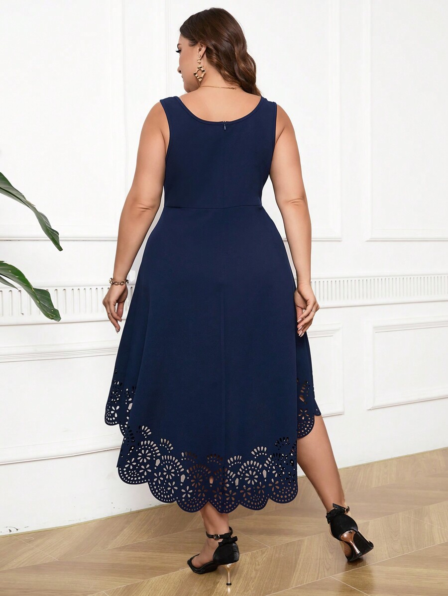 SHEIN Clasi Summer Plus Size Women's Solid Color Simple Sleeveless Daily Dress, Wedding Guest ...