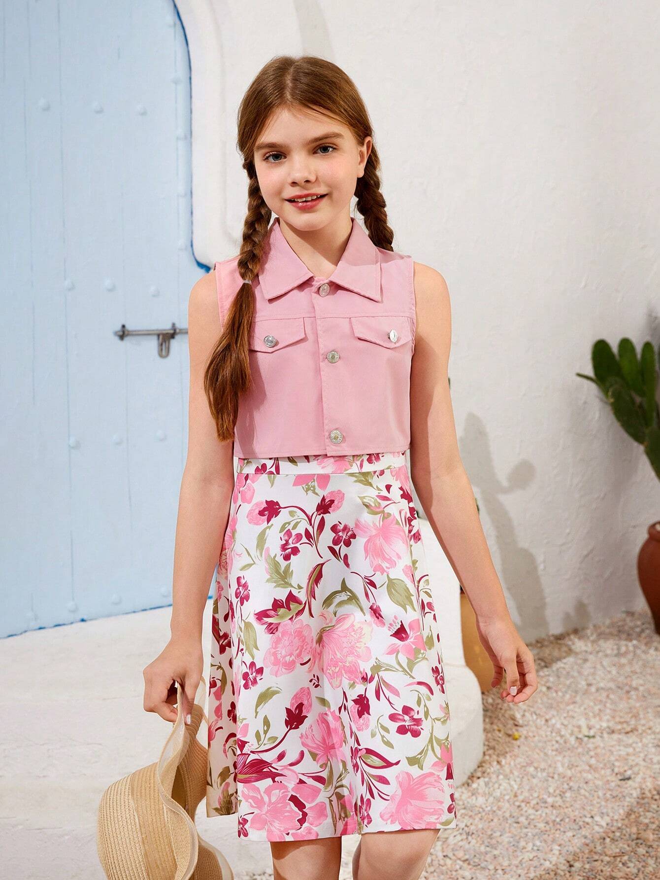 Tween Girl Spring Summer Casual Elegant Cute Solid Color Vest With ...