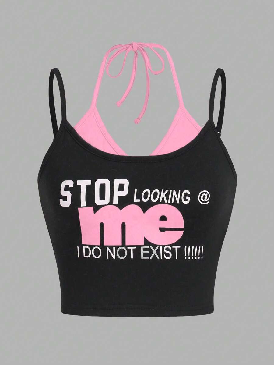 EgrlEra Letter Printed 2 In 1 Casual Summer Cami Top, STOP LOOKING At ...