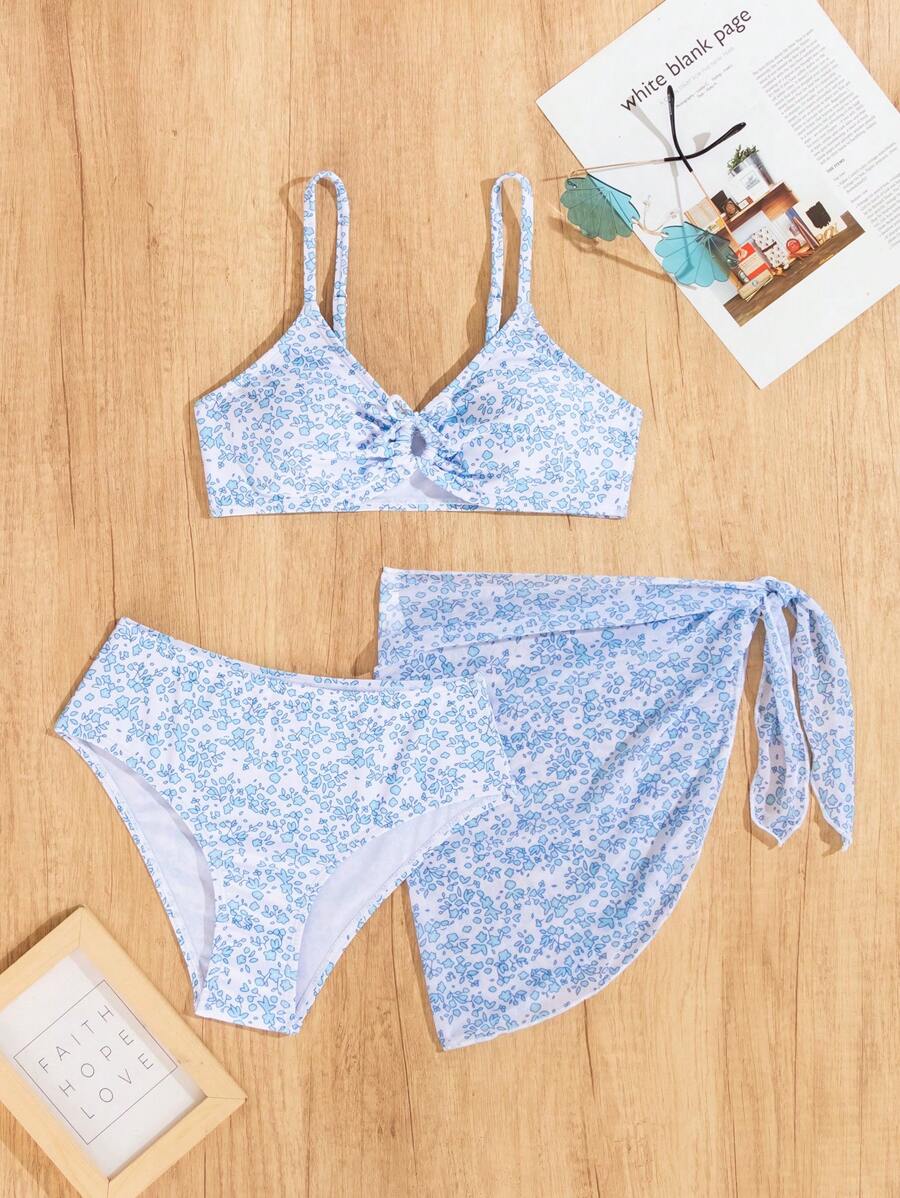 SHEIN Tween Girl Fresh Floral Bikini Set, Swimwear | SHEIN USA