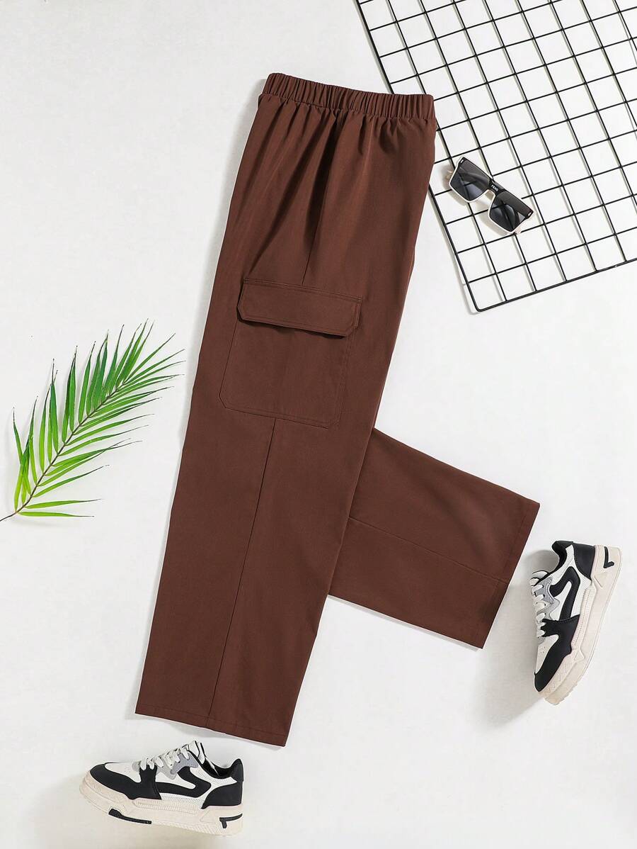 SHEIN Teen Boy Loose Fit Straight Leg Cargo Pants With Multi-Pocket And ...