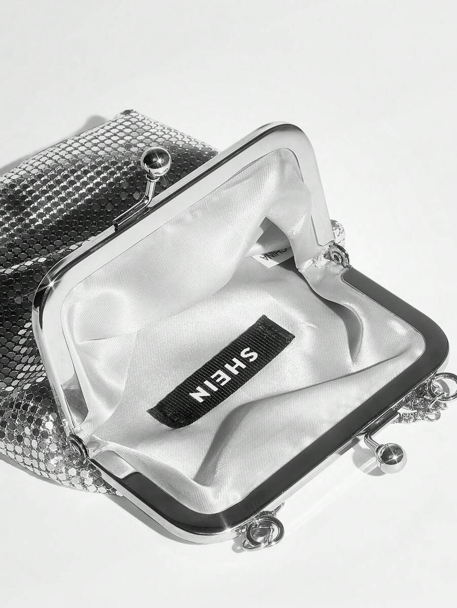 SHEIN BAE Women Fashionable Metal Clip Mouth Shoulder Bag, Suitable For ...