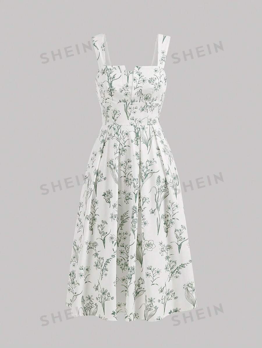SHEIN MOD Romantic Spring Break Floral Print Cami Long Dress | SHEIN UK