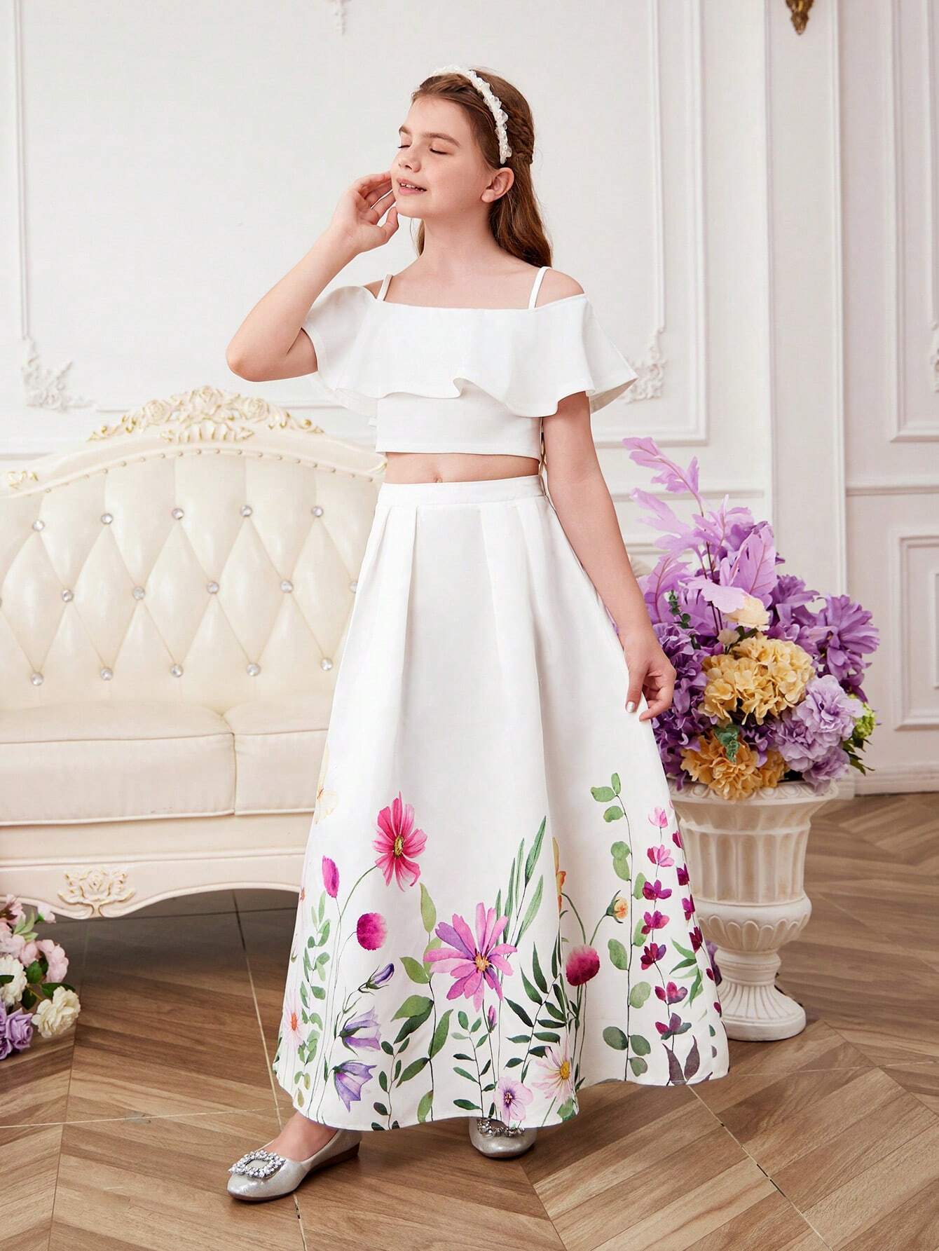 Tween Girl Graduation Party Spring/Summer Outfits: Solid Color Woven ...