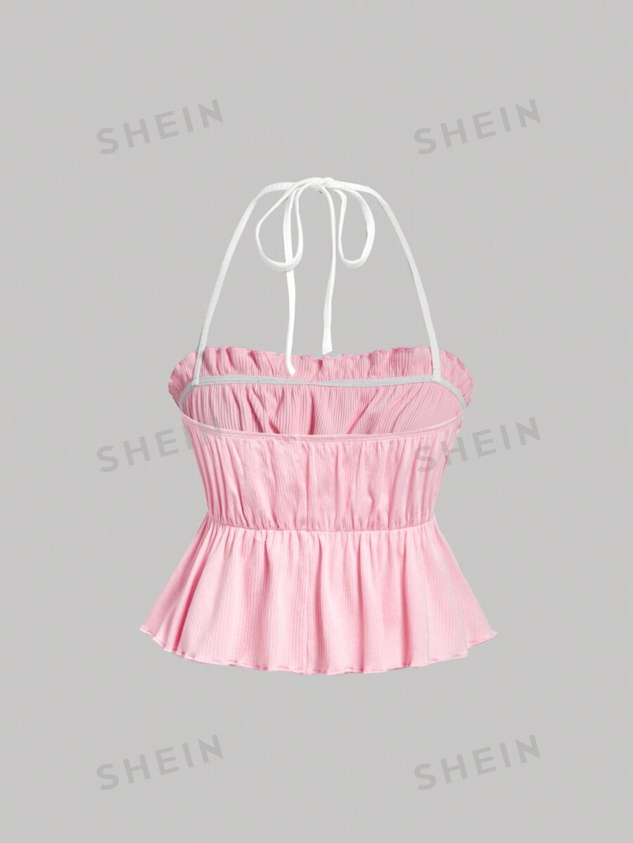 SHEIN MOD Cami con ribete de encaje rosa, Tops de verano para mujer, Ropa casual para vacaciones ...