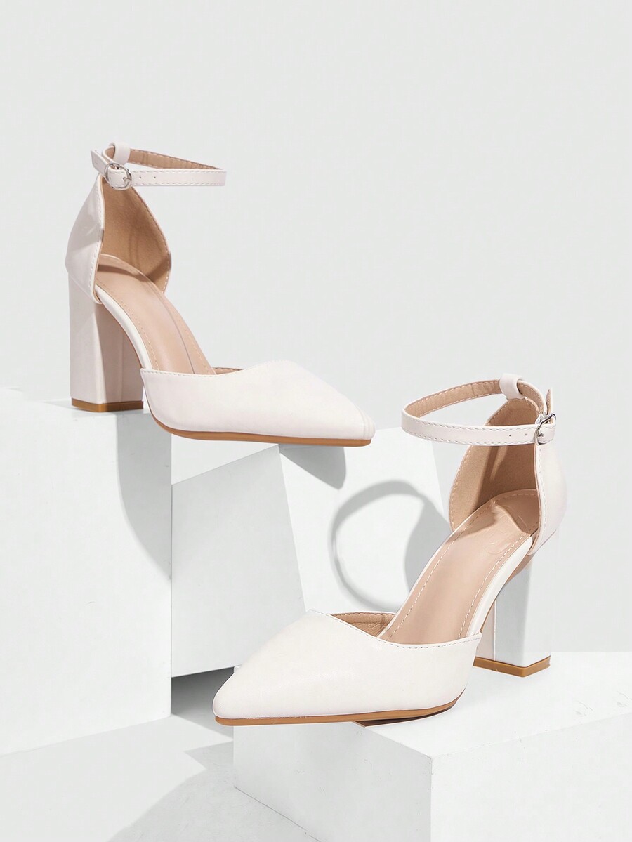 CUCCOO BIZCHIC Woman Shoes Chunky Heel Shoes For Wedding, White Wedding ...