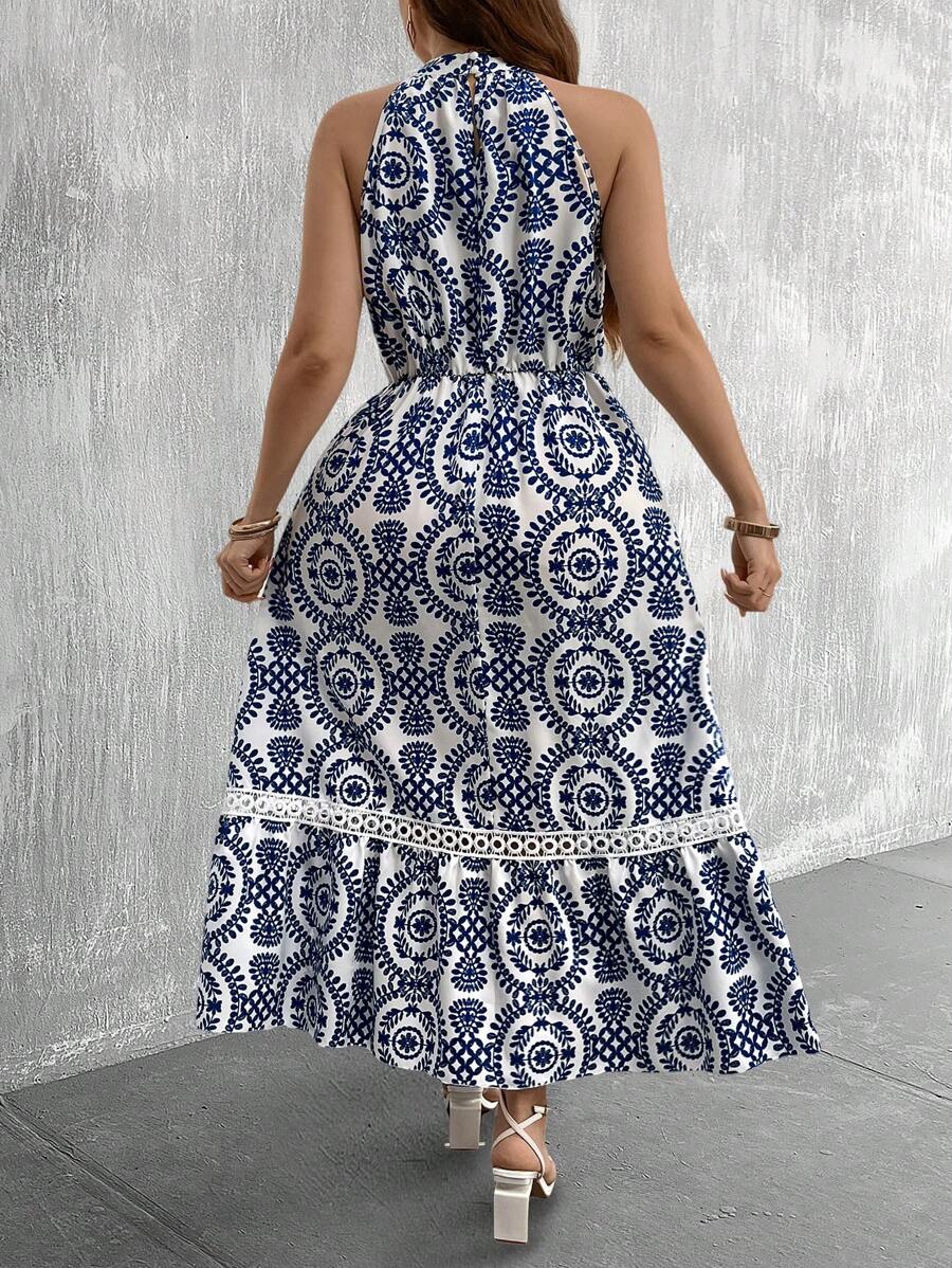 SHEIN Holidaya Robe bohème d'été à fleurs vintage avec épaules ouvertes ...