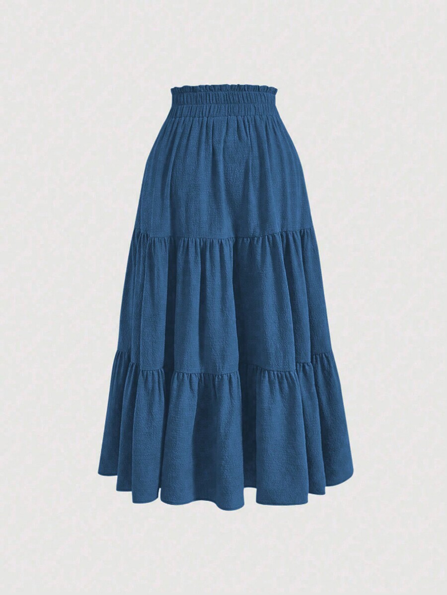 Mulvari Plus Size Summer Casual Solid Color Skirt | SHEIN USA