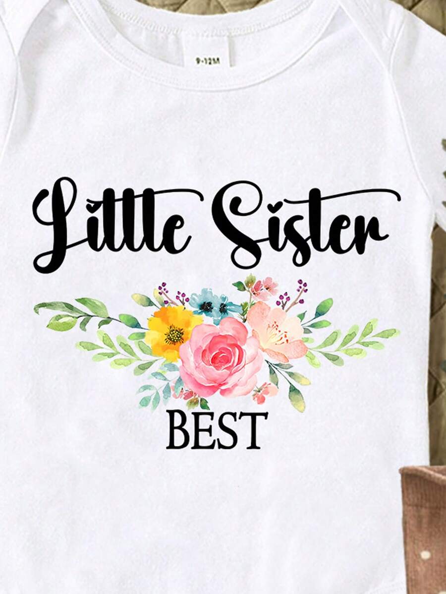 Sibling Outfits Matching Outfits, Baby Girls Summer Casual Floral Printed Cartoon Pattern ...