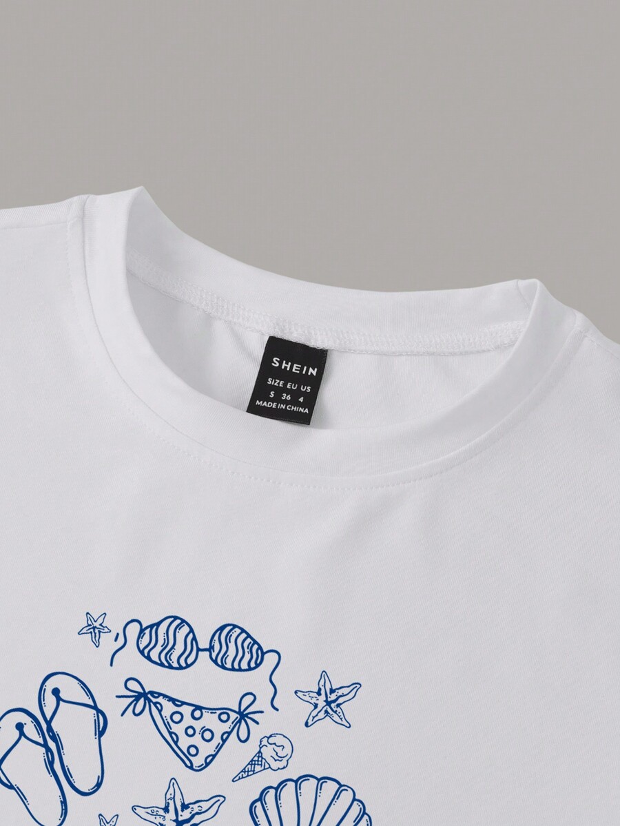 Flirla Women's Summer Beach Style White Seashell Flip Flops And Bikini ...