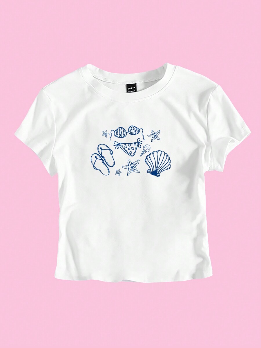 Flirla Women's Summer Beach Style White Seashell Flip Flops And Bikini ...