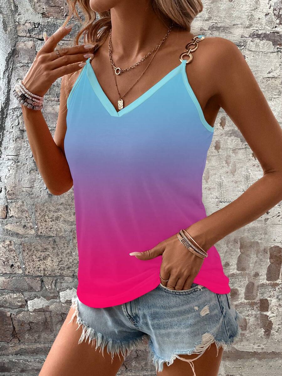 SHEIN LUNE Camisole de Lazer com Decoração Metálica Gradiente para ...