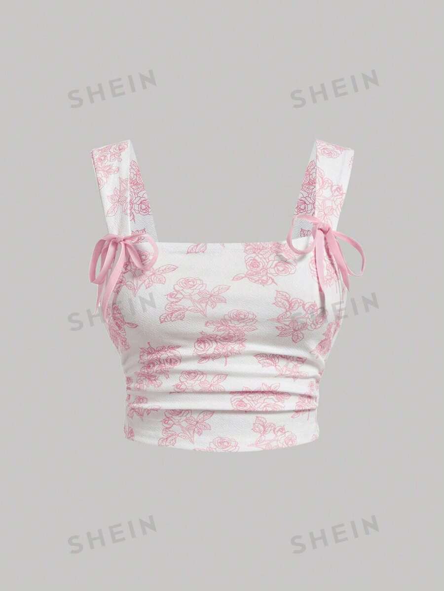 SHEIN MOD "Plus Size" Canotta Estiva Con Stampa Floreale, Top Coquette, Top Da Uscita | SHEIN ITALIA