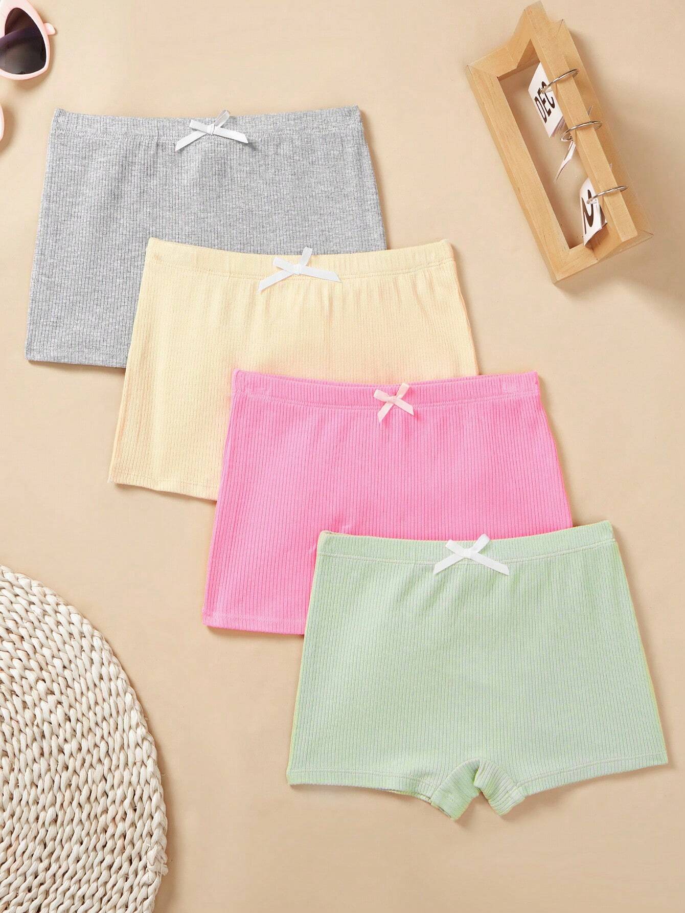 SHEIN 4pcs Comfortable And Breathable Flat Angle Shorts With 3D ...